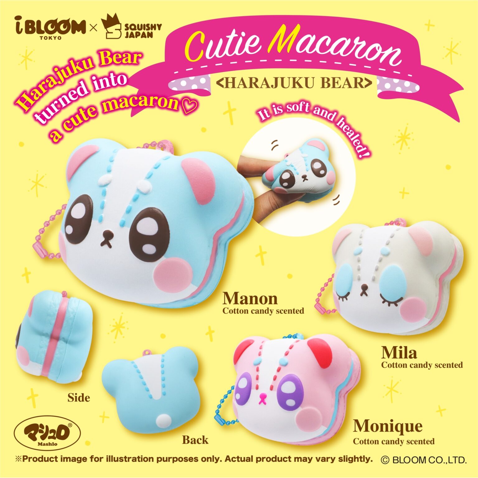 IBloom x Squishy Japan - New Cutie Macaron Harajuku Bear - Set 5 pieces ...